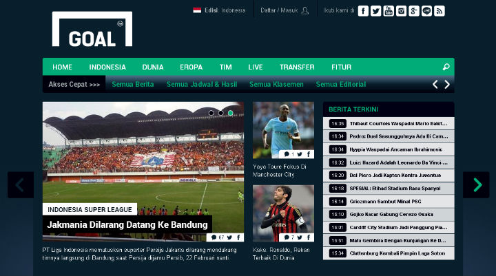 Ikuti perkembangan sepak bola di 5 website Indonesia ini