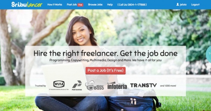 SribuLancer website marketplace untuk freelancer Indonesia
