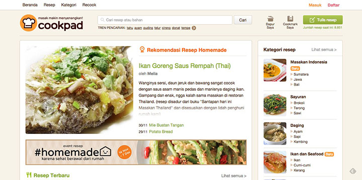 Cookpad Indonesia layani 1 juta pengunjung unik per bulannya