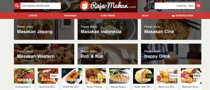 Raja-Makan, website layanan delivery makanan