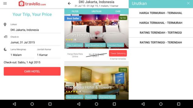 Review aplikasi booking hotel Travelio